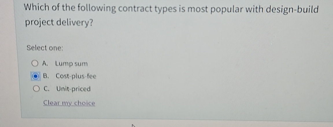 Solved Which of the following contract types is most popular | Chegg.com