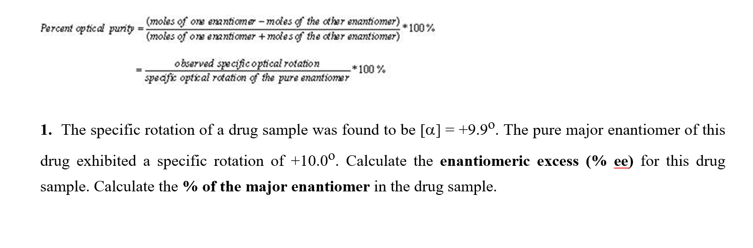 Solved Percent optical purity | Chegg.com