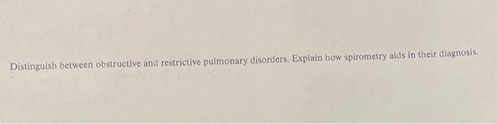 Solved Distinguish between obstructive and restrictive | Chegg.com