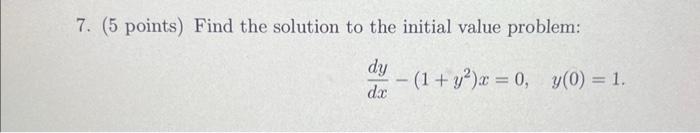 Solved 7 5 Points Find The Solution To The Initial Value 1982