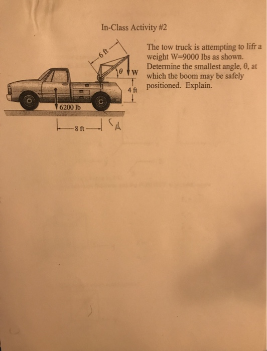 Solved In-Class Activity #2 The tow truck is attempting to | Chegg.com