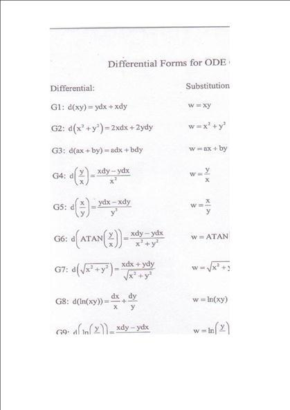 Solved Differential Forms for ODE | Chegg.com