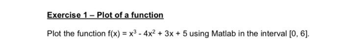 Solved Exercise 1 - Plot of a function Plot the function | Chegg.com