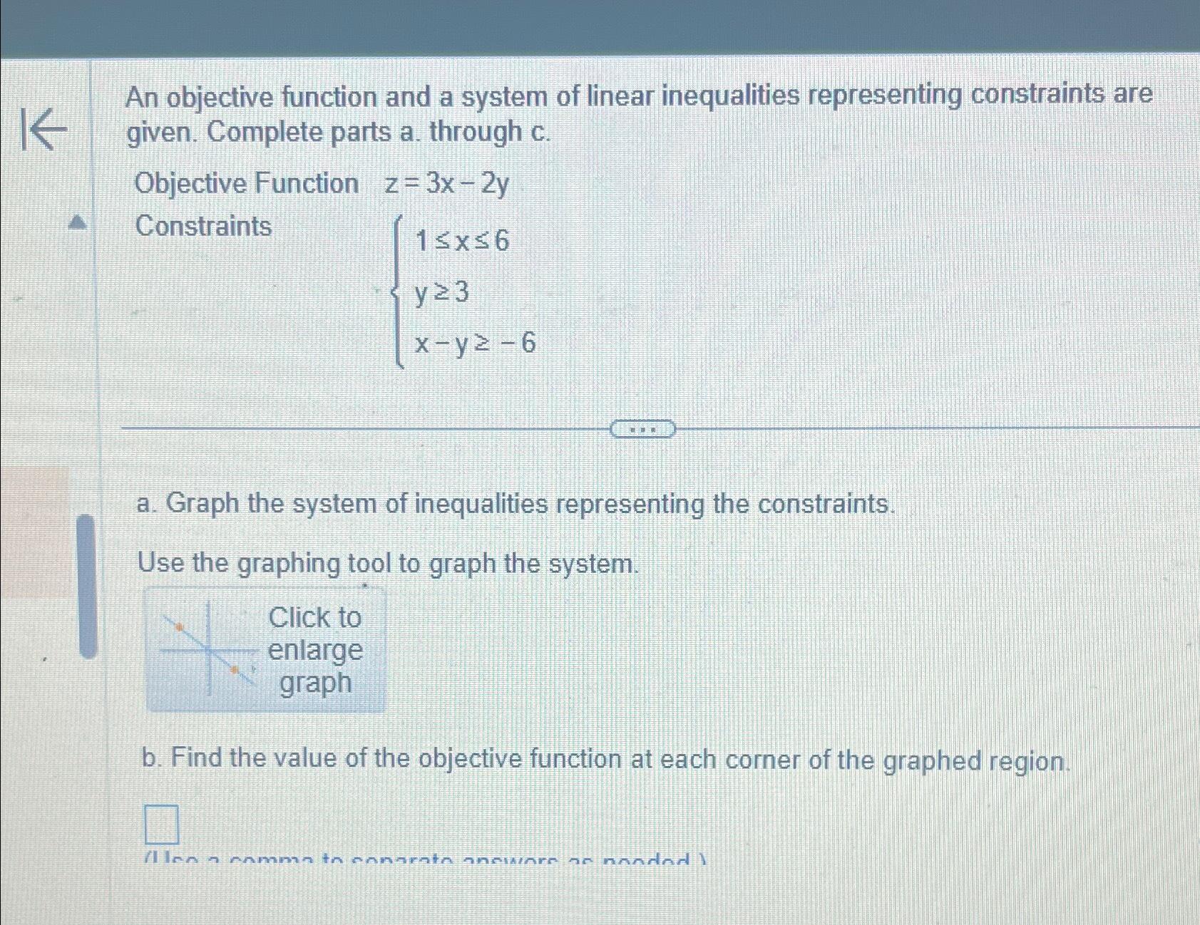 Solved An objective function and a system of linear | Chegg.com