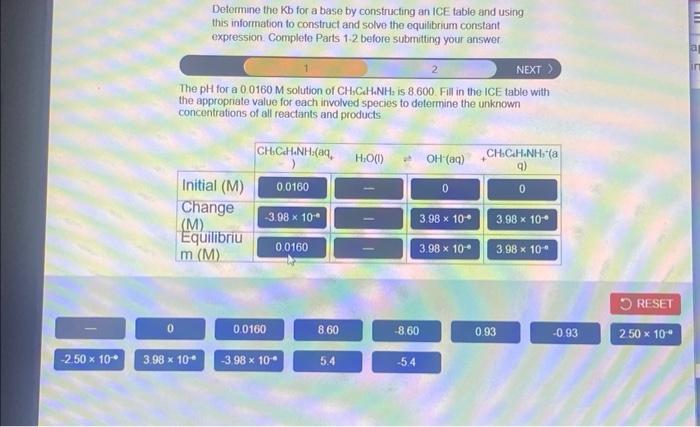Solved Dotermine the Kb for a base by constructing an ICE | Chegg.com