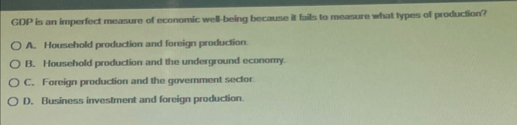 Solved GDP is an imperfect measure of economic well being | Chegg.com