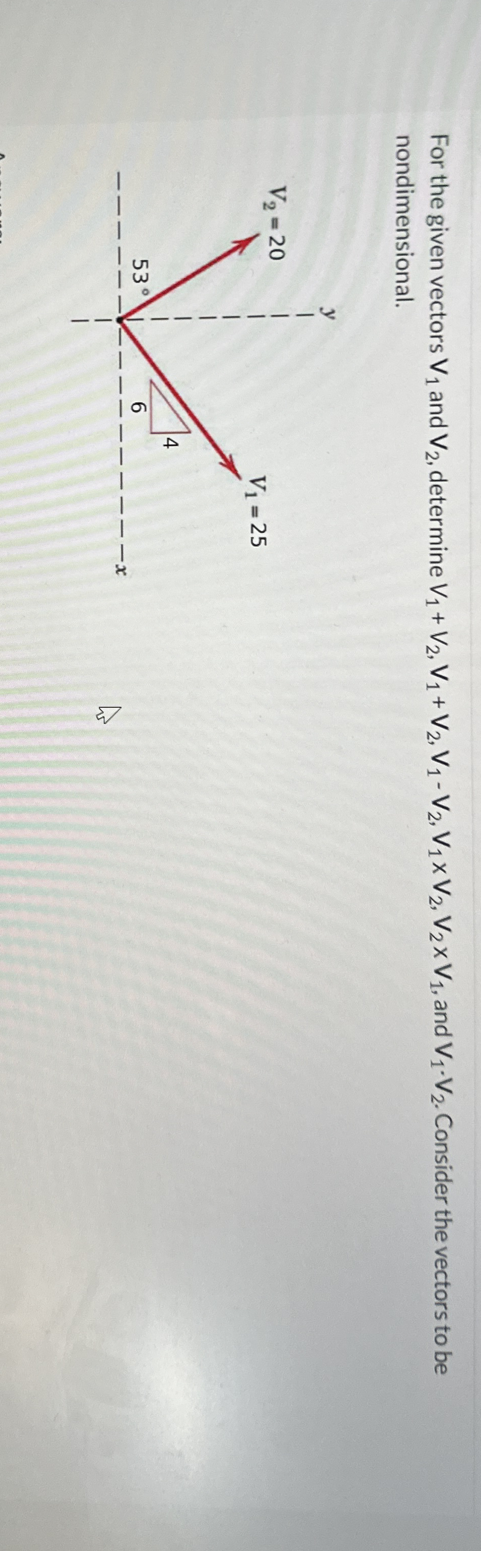 Solved For the given vectors V1 ﻿and V2, ﻿determine | Chegg.com