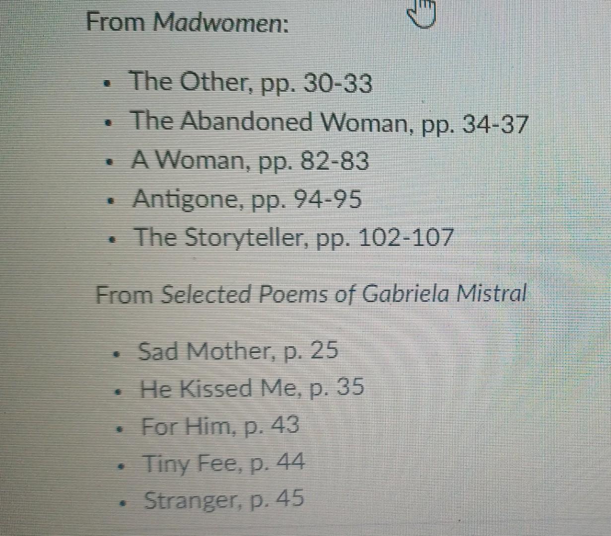 These questions are for Gabriela Mistral and her | Chegg.com