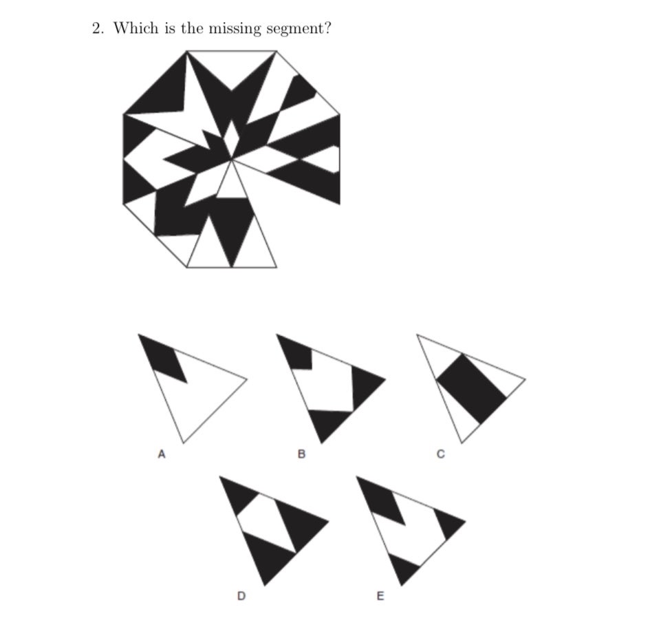 Solved Which is the missing segment? | Chegg.com