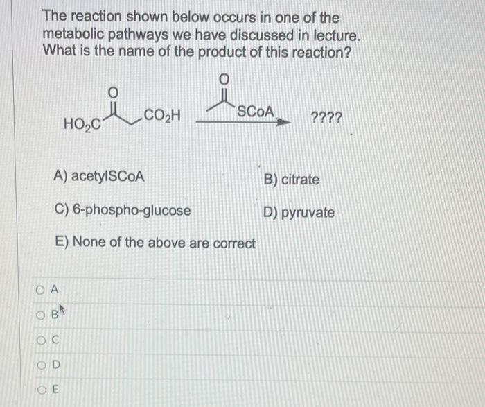 Solved The reaction shown below occurs in one of the | Chegg.com