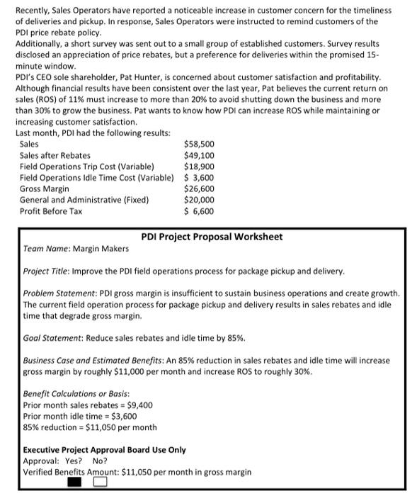 Solved Precision Delivery Inc. Case Study Precision Delivery | Chegg.com