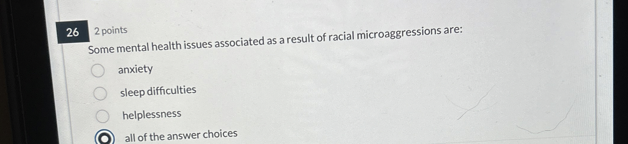 Solved 262 ﻿pointsSome mental health issues associated as a | Chegg.com