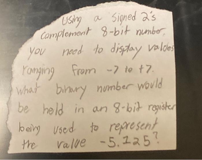 Solved Using a sioned 2's complement 8-bit number. you noed | Chegg.com