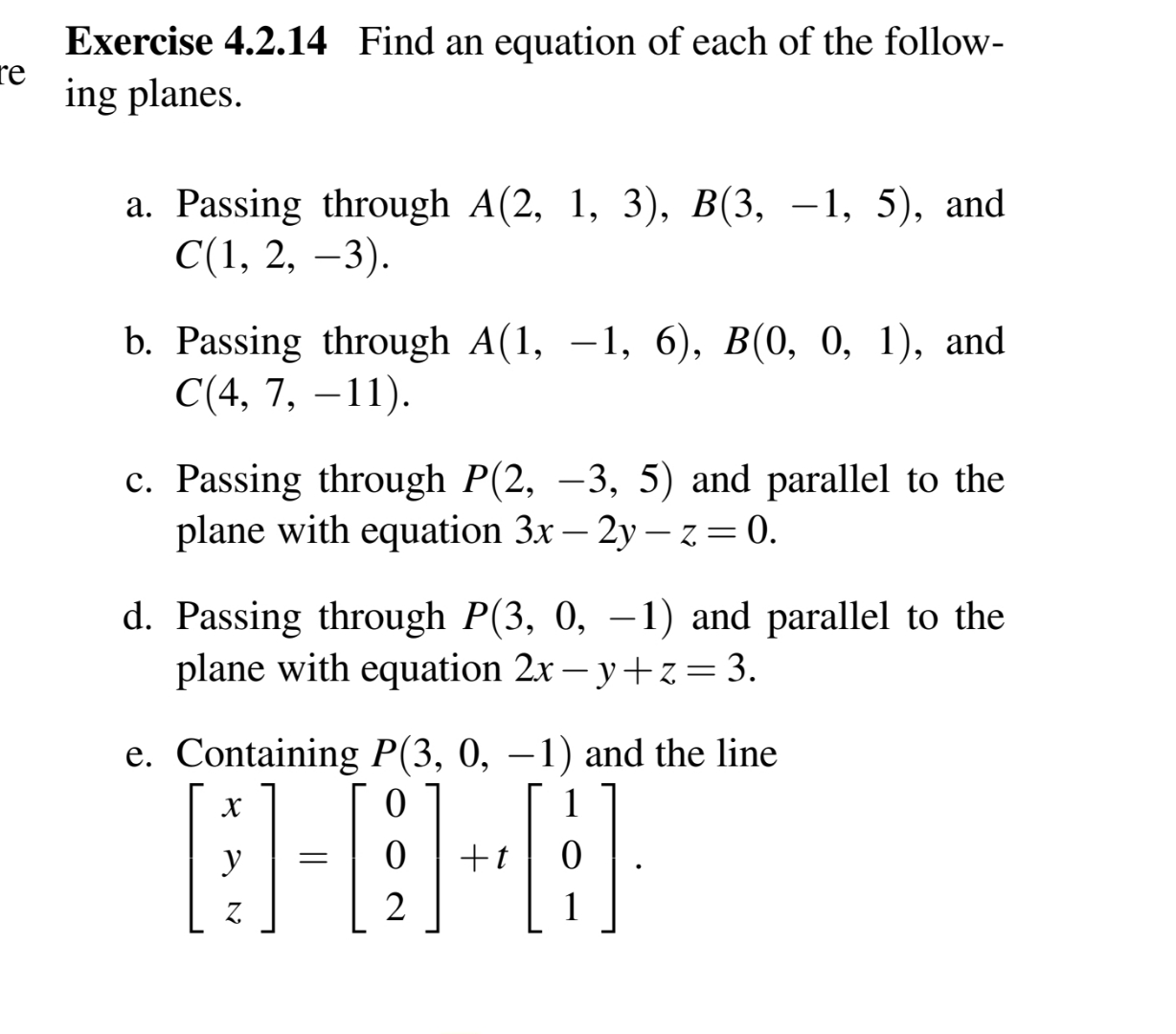 Solved Exercise 4.2.14 ﻿Find an equation of each of the | Chegg.com