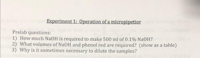 Solved Prelab questions: 1) How much NaOH is required to | Chegg.com