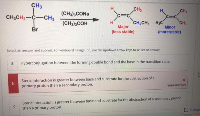 Solved CH3 CH3 CH3CH2-C-CH3 (CH3)3CONa (CH3)3COH H CH3 =c Н" | Chegg.com