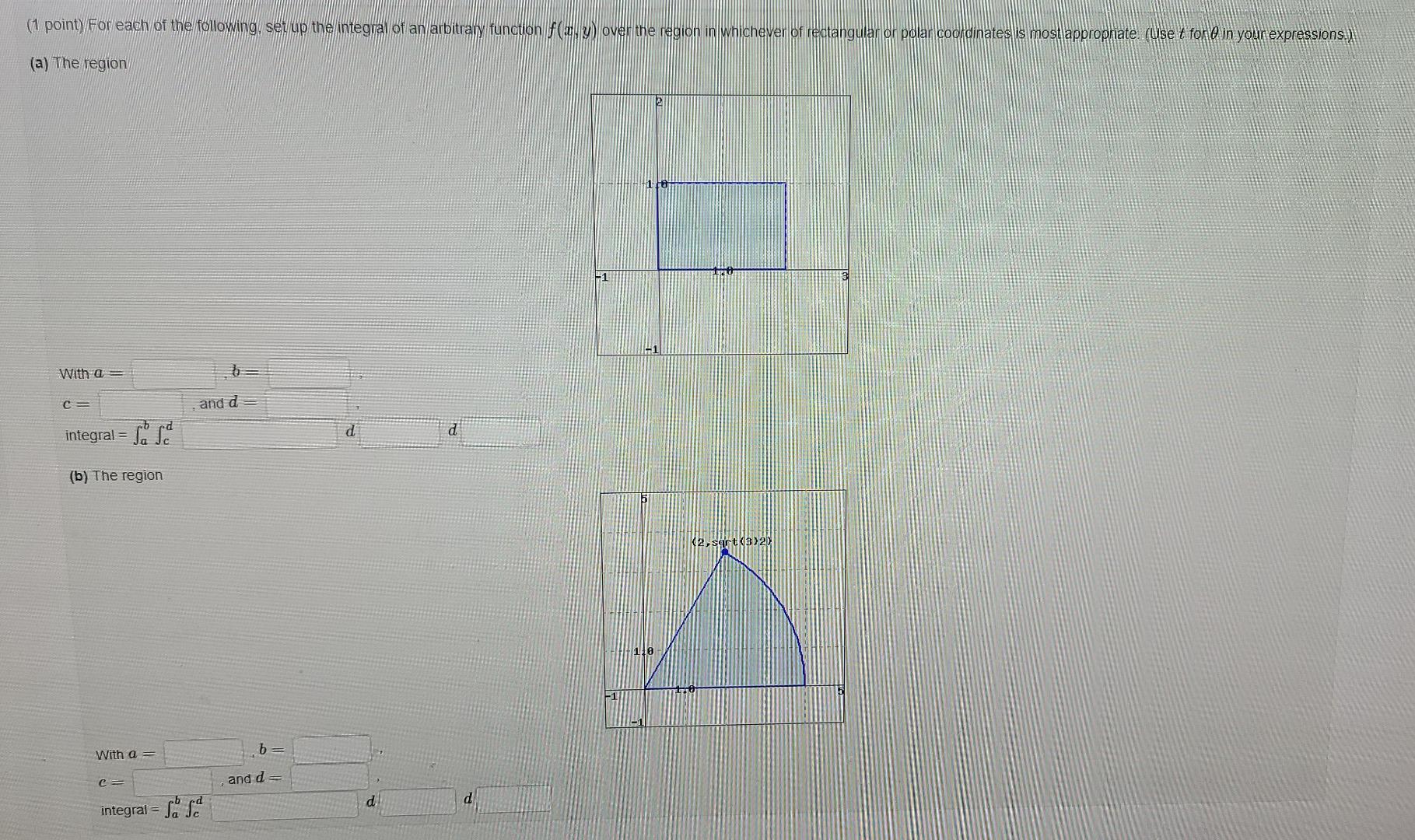 Solved (1 pointy For each of the following set up the | Chegg.com