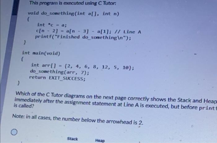 Solved This Program Is Executed Using C Tutor Void Do 