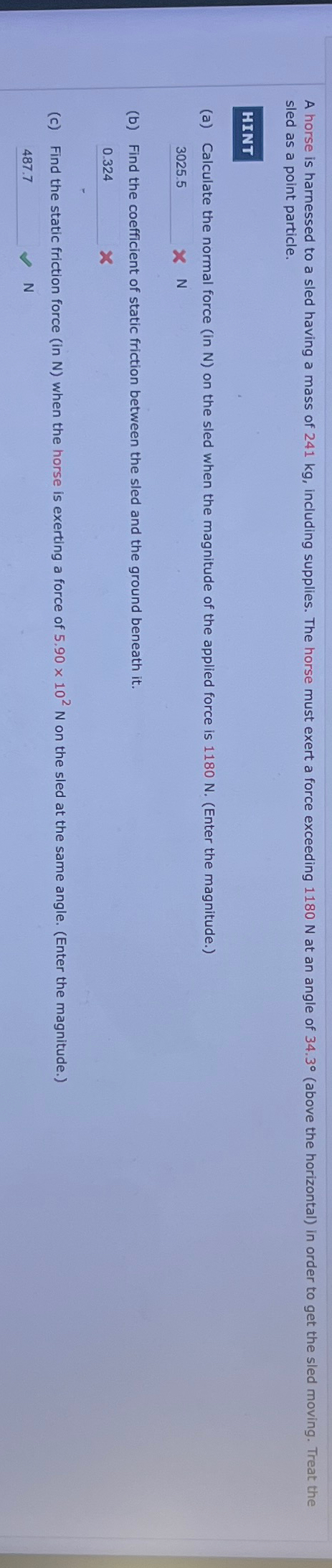 Solved sled as a point particle.(a) ﻿Calculate the normal | Chegg.com