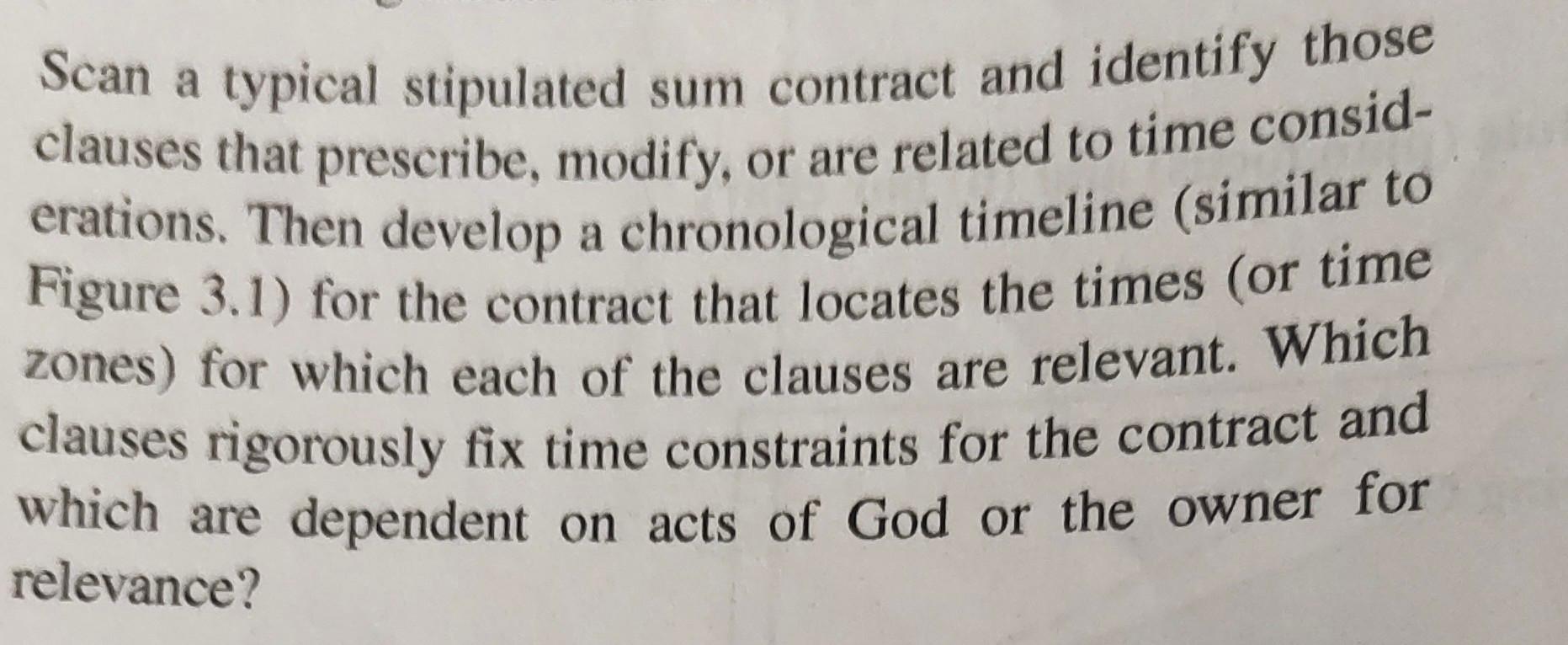 Solved Scan a typical stipulated sum contract and identify | Chegg.com