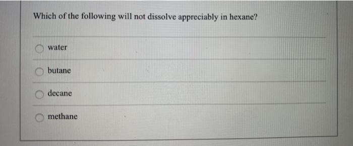 Solved Which of the following will not dissolve appreciably | Chegg.com