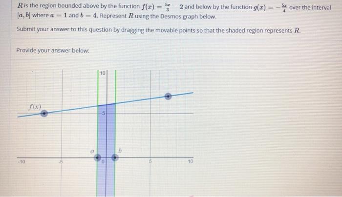 Solved R is the region bounded above by the function f(x) = | Chegg.com