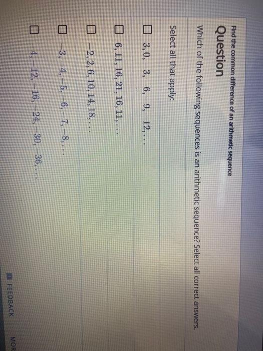 Solved Find the common difference of an arithmetic sequence | Chegg.com