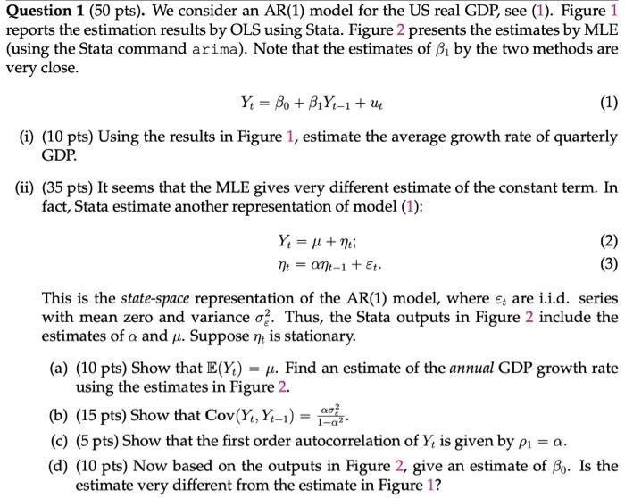 Solved reg growth L.growth Figure 1: OLS Estimation of Model | Chegg.com