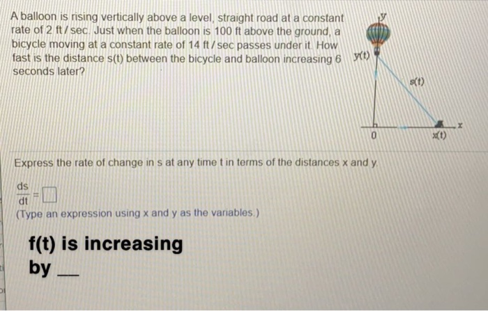 Solved A balloon is rising vertically above a level, | Chegg.com