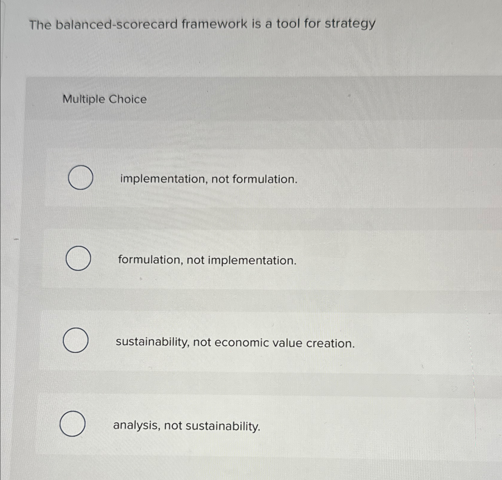 Solved The balanced-scorecard framework is a tool for | Chegg.com