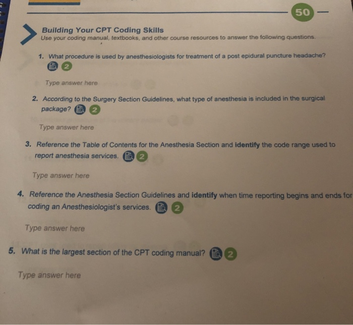 Solved Building Your CPT Coding Skills Use your coding | Chegg.com