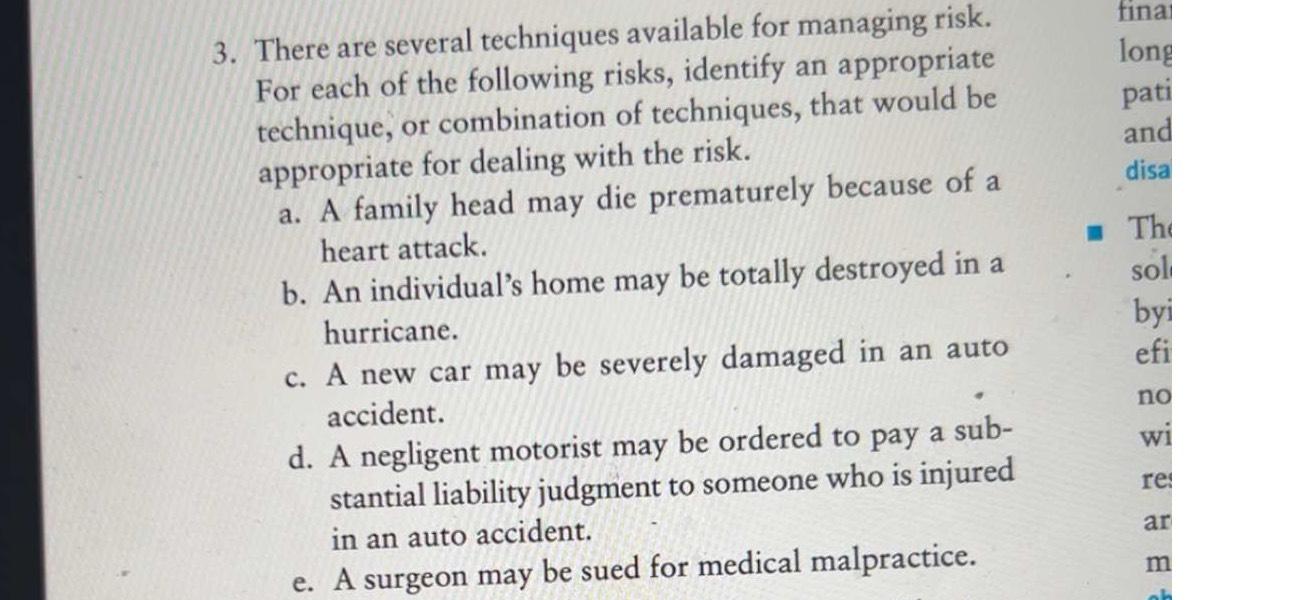 Solved There are several techniques available for managing | Chegg.com