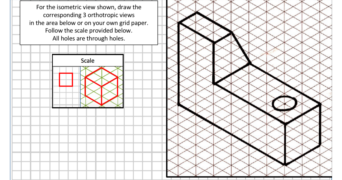 Solved For the isometric view shown, draw thecorresponding 3 | Chegg.com