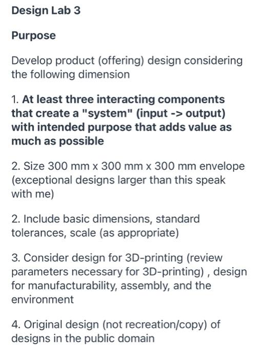 Design Lab 3 Purpose Develop product (offering) | Chegg.com