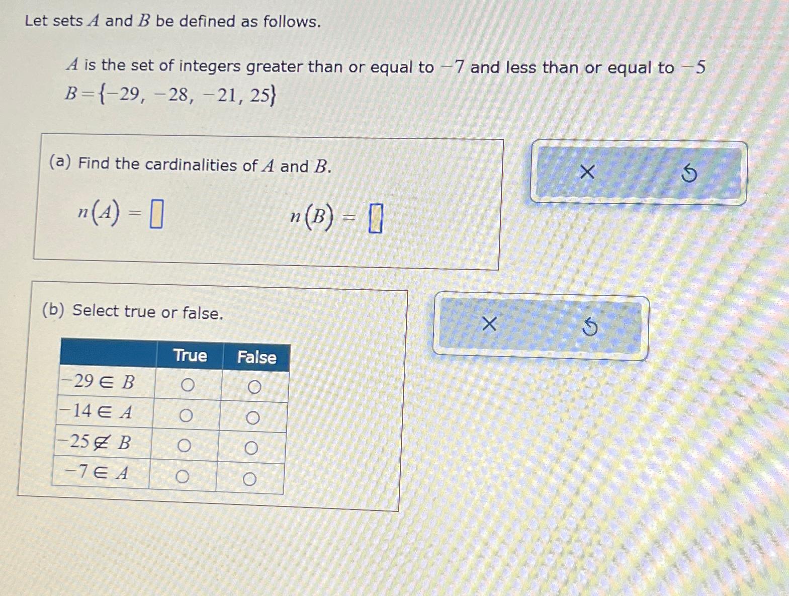 Solved Let sets A and B ﻿be defined as follows.A ﻿is the set | Chegg.com