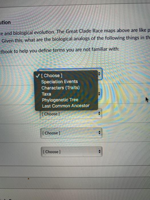 Solved Great Clade Race as Analogy of Biological Evolution | Chegg.com