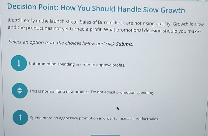 Solved Decision Point: How You Should Handle Slow GrowthIt's | Chegg.com