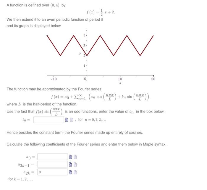 Solved A function is defined over (0,4) by f(x)=21x+2. We | Chegg.com