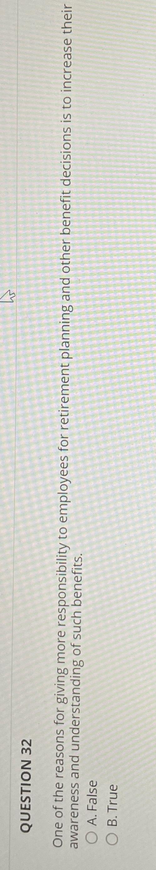 Solved QUESTION 32One of the reasons for giving more | Chegg.com