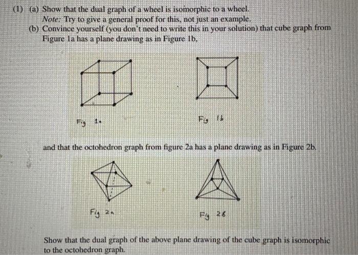Solved 1) (a) Show that the dual graph of a wheel is | Chegg.com