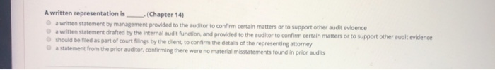 Solved A written representation is (Chapter 14) a written | Chegg.com