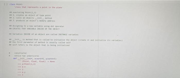 Solved >>> C= A) Add method distance to the class Point. It | Chegg.com