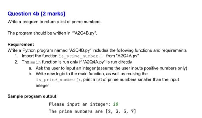 Solved The program should be written in "A2Q3A.py". | Chegg.com