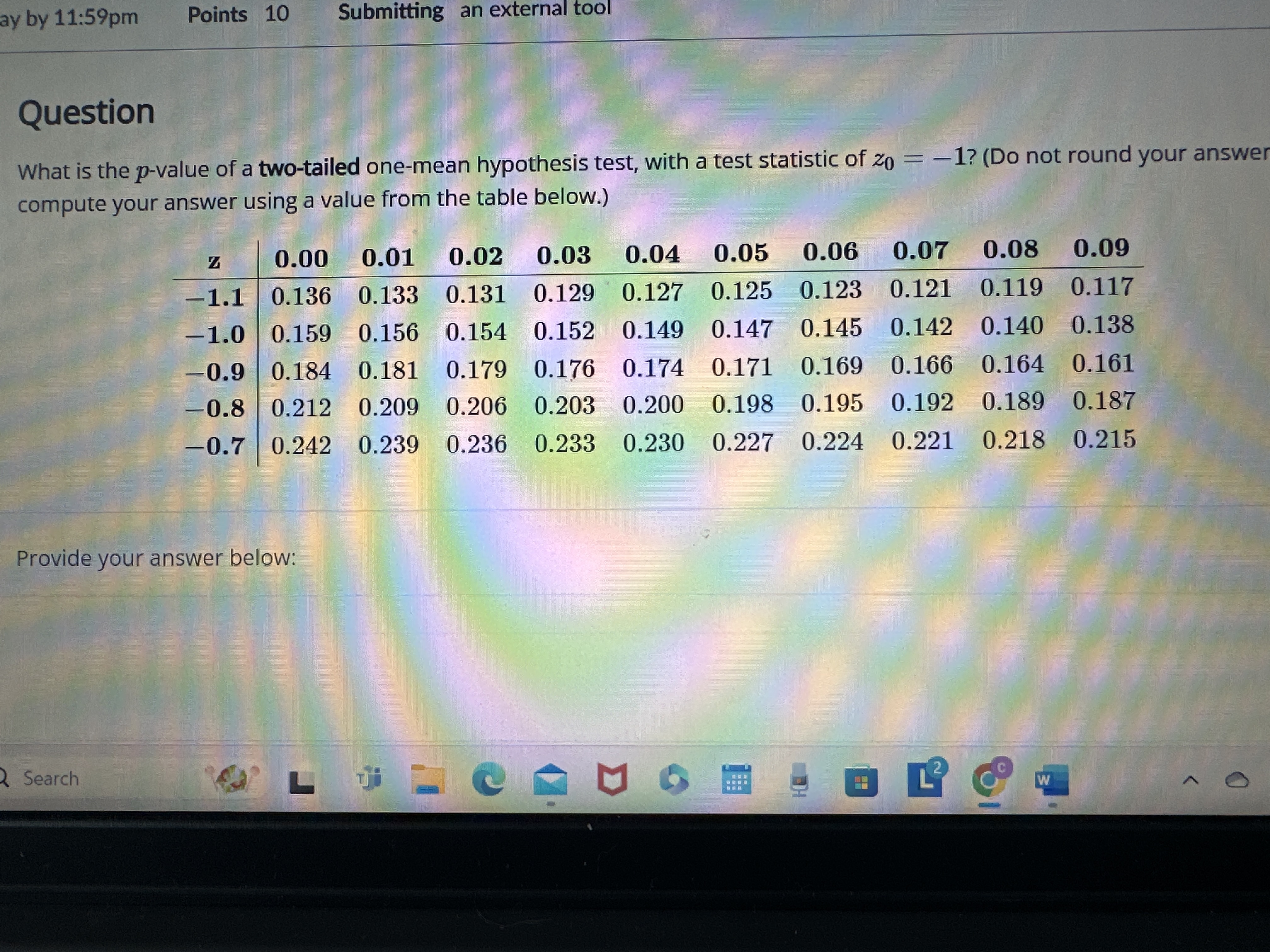 Solved QuestionWhat is the p-value of a two-tailed one-mean | Chegg.com