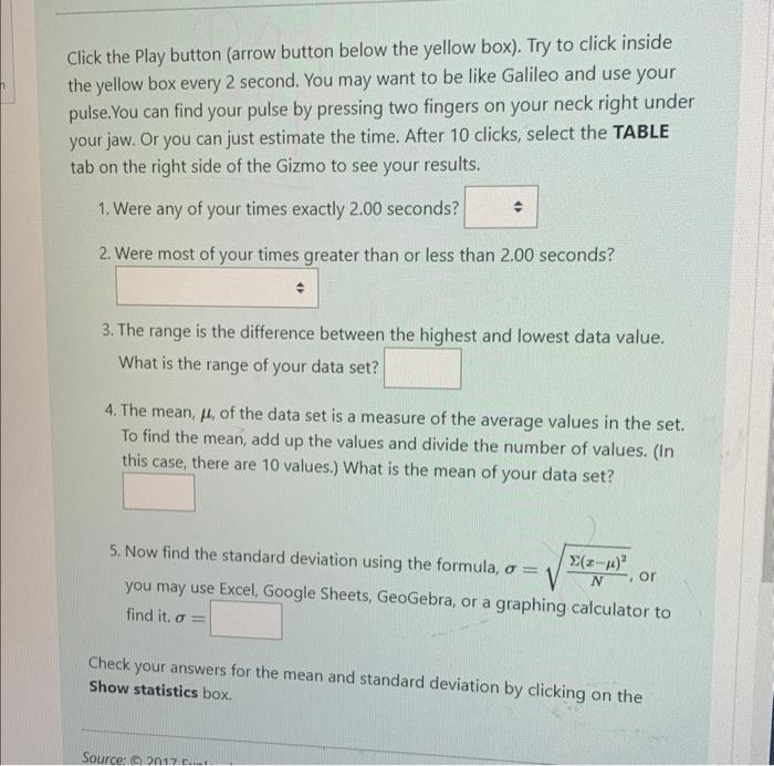 lick the Play button (arrow button below the yellow | Chegg.com
