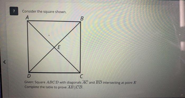 Solved 7 Consider the square shown. А B E