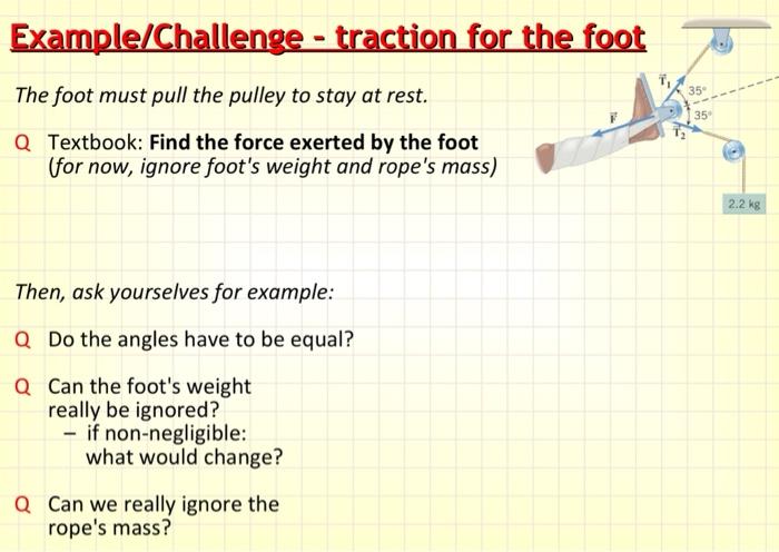 Solved Example/Challenge - traction for the foot The foot | Chegg.com