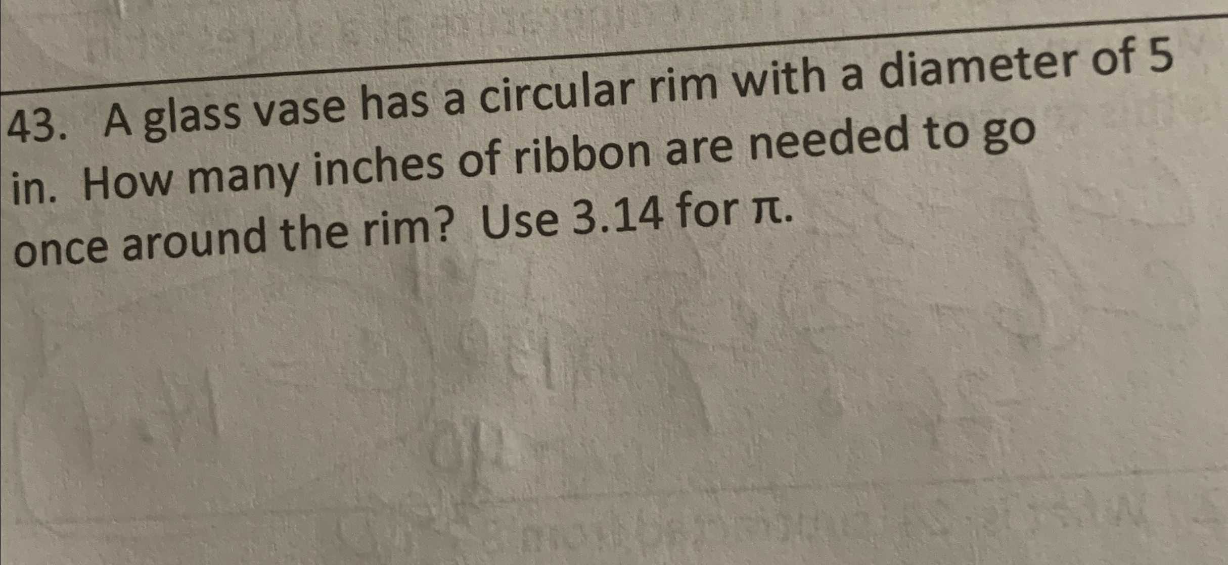 Solved A glass vase has a circular rim with a diameter of 5 | Chegg.com