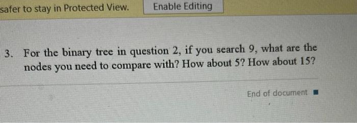 Solved 2. For the given binary tree, output the number | Chegg.com