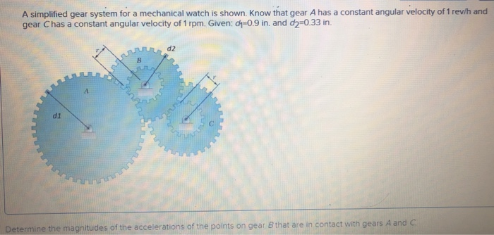 Solved A simplified gear system for a mechanical watch is | Chegg.com